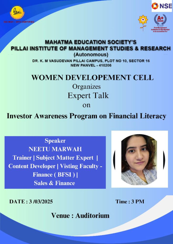 Investor Awareness Program on “Financial Literacy” - PiMSR | Pillai ...